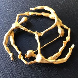 Jewelry | Vintage Gold Color Pin Three Hand Pinwheel | Poshmark